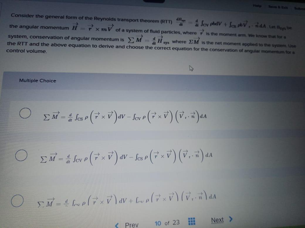 Solved di Consider the general form of the Reynolds | Chegg.com