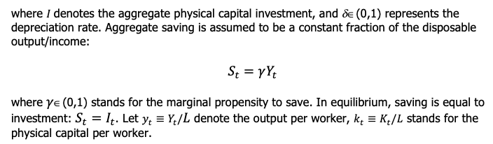 Let us consider a Solow growth model augmented with | Chegg.com