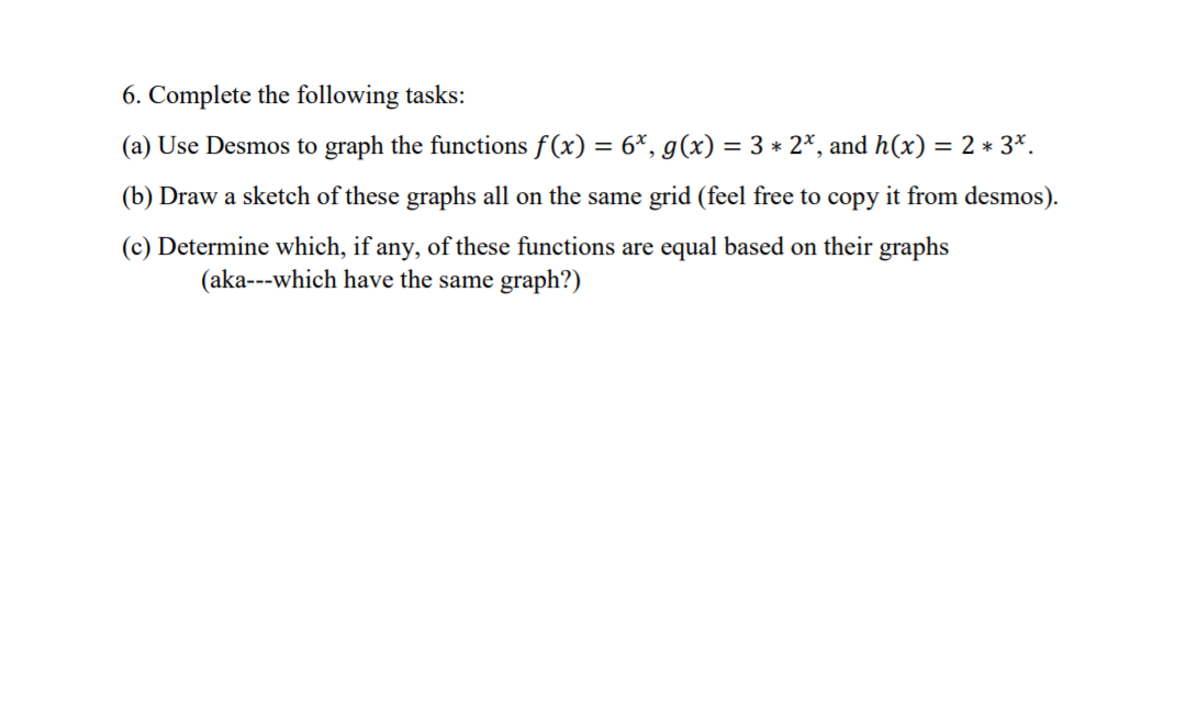 Solved 6. Complete the following tasks: (a) Use Desmos to | Chegg.com