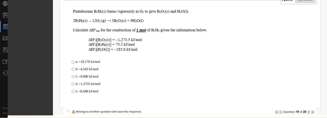 Solved Pentaborane B5H9( s) burns vigorously in O2 to give | Chegg.com