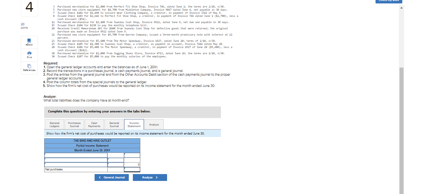 Problem 9.4A (Algo) Journalizing purchases, cash | Chegg.com