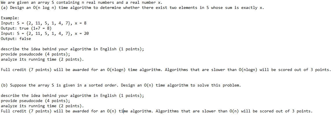 Solved We Are Given An Array S Containing N Real Numbers And 