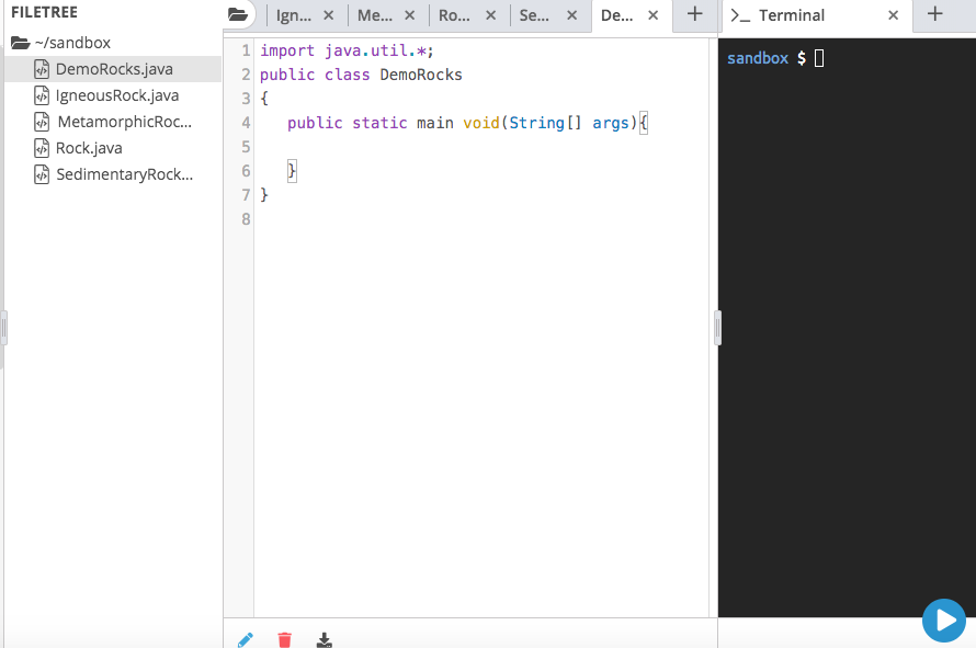 Solved Create a class named Rock that acts as a | Chegg.com