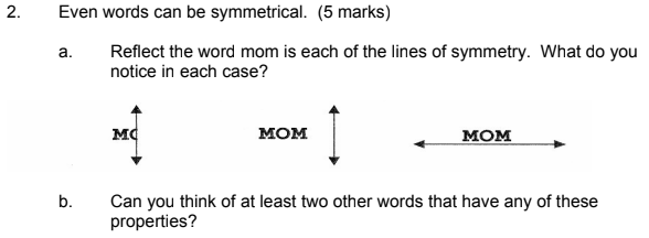 Solved Even words can be symmetrical. (5 marks) a. Reflect | Chegg.com