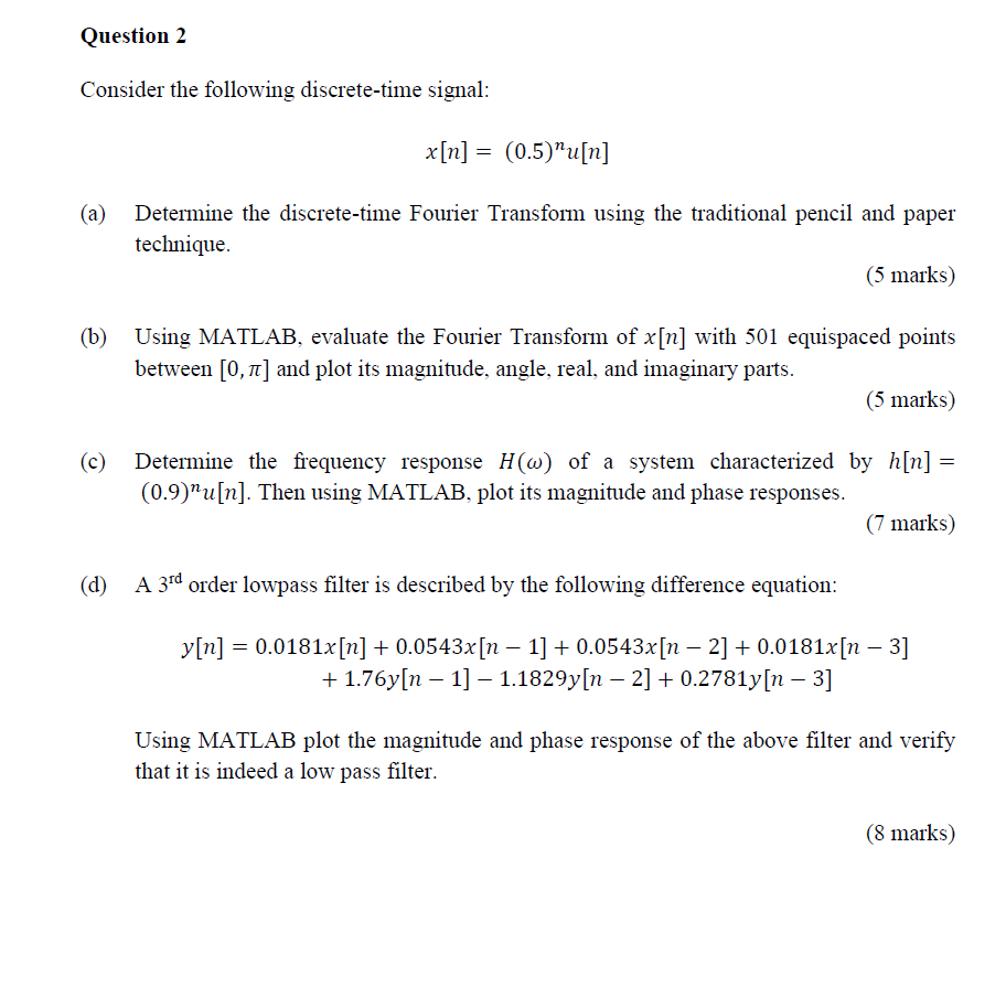 Solved Consider the following discrete-time signal: | Chegg.com