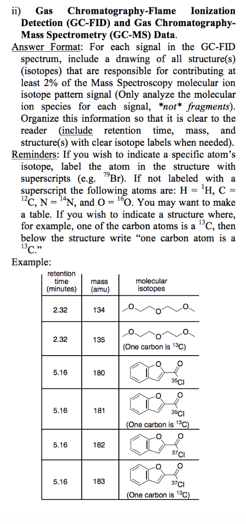 ii) Gas Chromatography-Flame Ionization Detection | Chegg.com