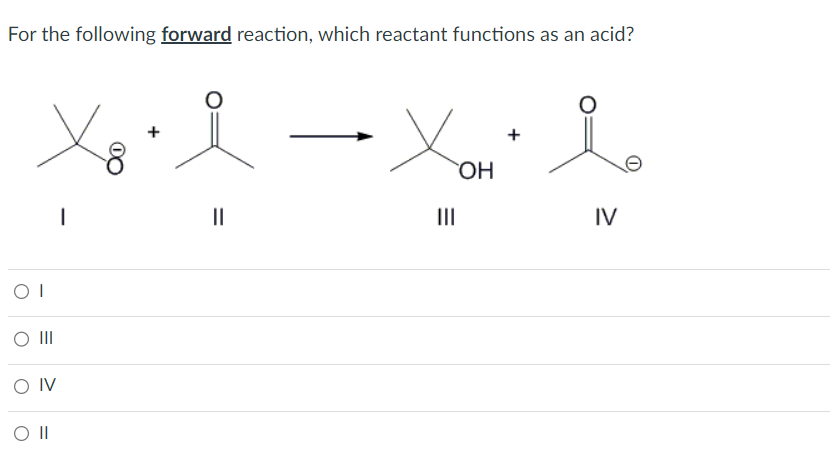 Solved For the following forward reaction, which reactant | Chegg.com