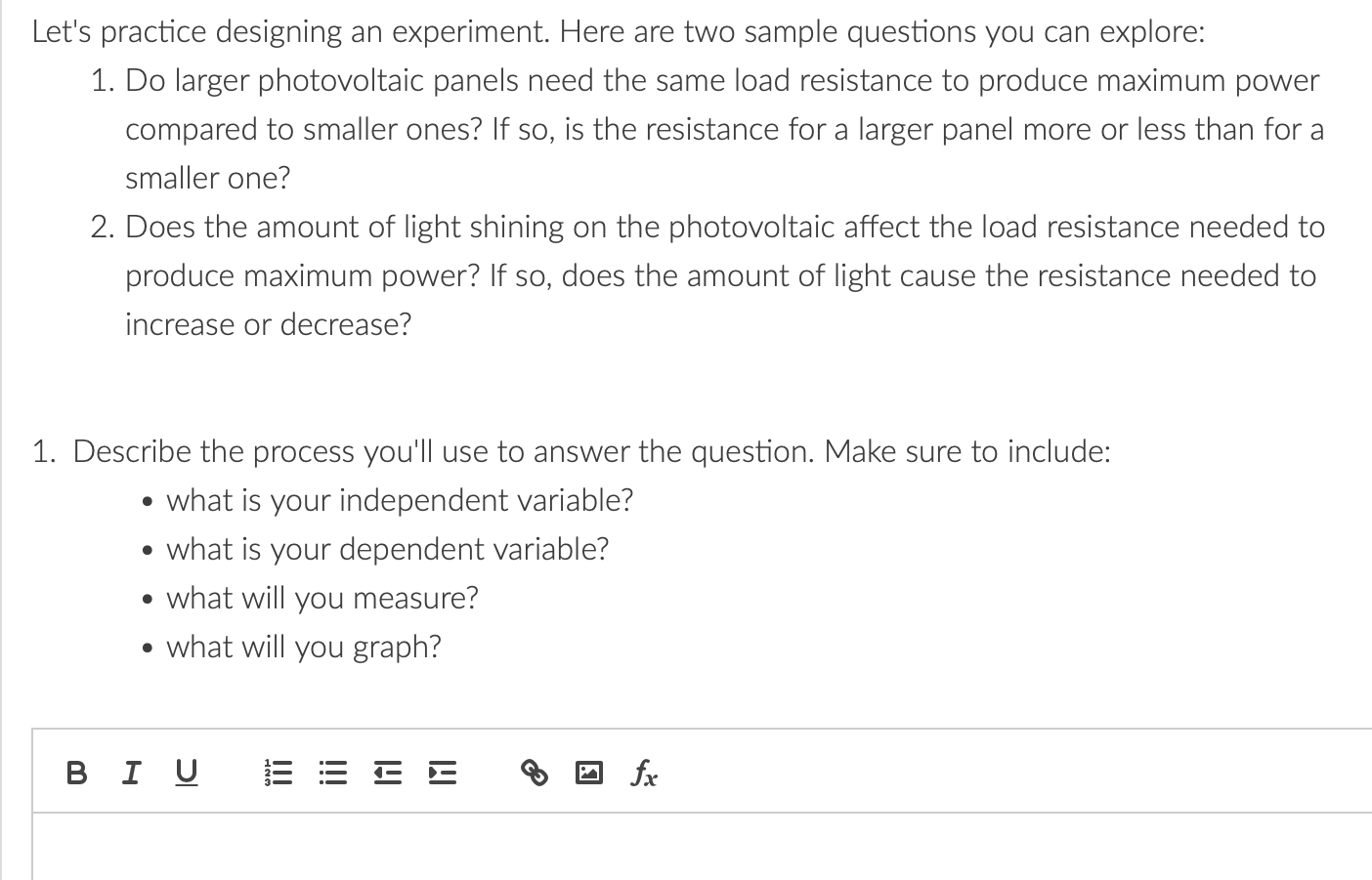 Solved Let's practice designing an experiment. Here are two | Chegg.com