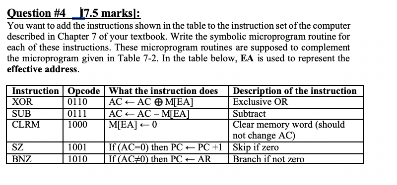 Solved Question #1 [3.5 marks: Consider the control unit and | Chegg.com