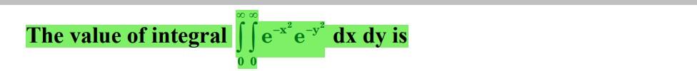 Solved O 00 The value of integral dx dy is 00 | Chegg.com