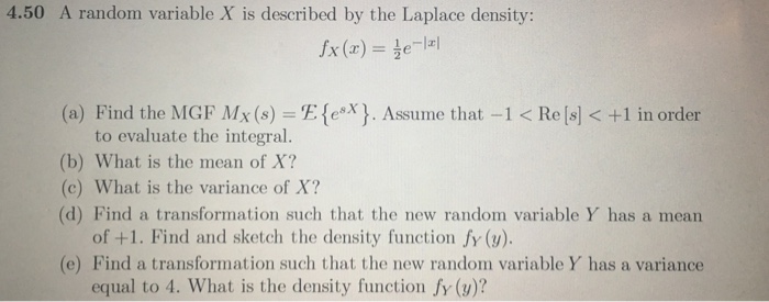 Solved A random variable X is described by Laplace density | Chegg.com
