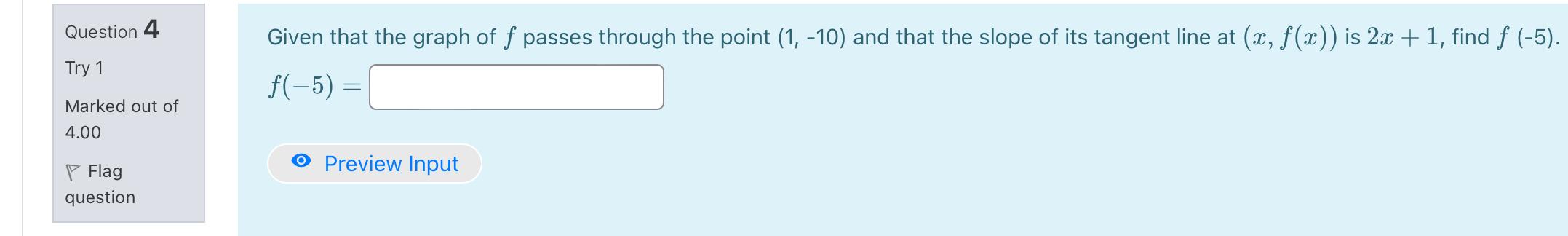 Solved Question 4 Given that the graph of f passes through | Chegg.com
