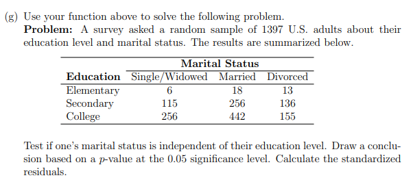 Solved Recall the chi-squared test of independence for two | Chegg.com