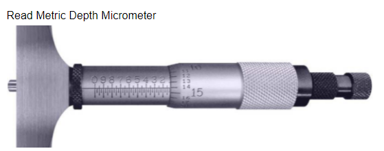Solved Read Metric Depth Micrometer 098 15 | Chegg.com