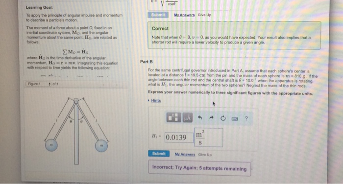 Solved Learning Goal: To apply the principle of angular | Chegg.com