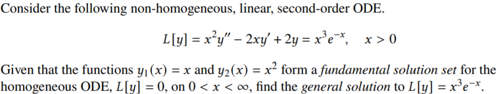 Solved Consider the following non-homogeneous, linear, | Chegg.com