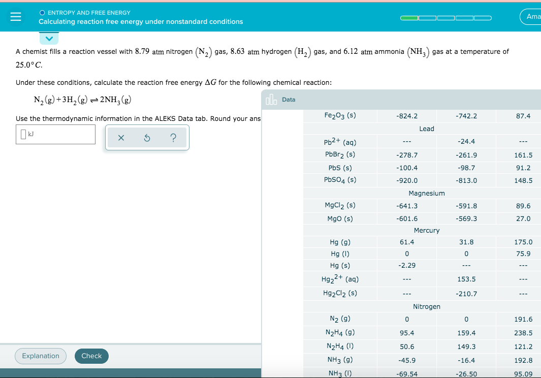 Solved O ENTROPY AND FREE ENERGY Calculating reaction free | Chegg.com