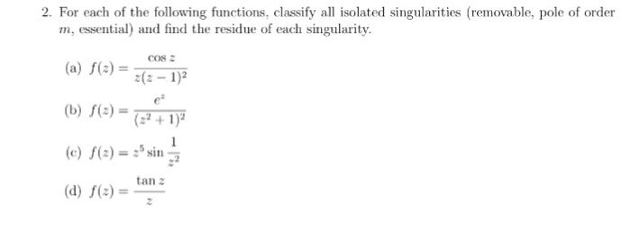 Solved 2. For each of the following functions, classify all | Chegg.com