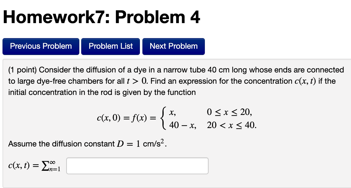 Solved Homework7: Problem 4 Previous Problem Problem List | Chegg.com Solved Homework7: Problem 4 Previous Problem Problem List | Chegg.com