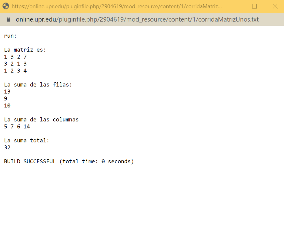 Solved Create a java code in which : Using matrices of ones, | Chegg.com