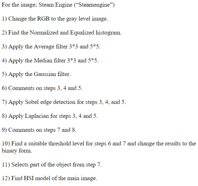 Solved For the image; Steam Engine ("Steamengine") 1) Change | Chegg.com