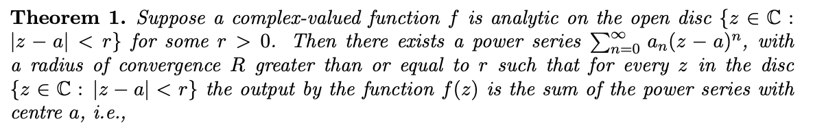 Solved Theorem 1. Suppose a complex-valued function f is | Chegg.com