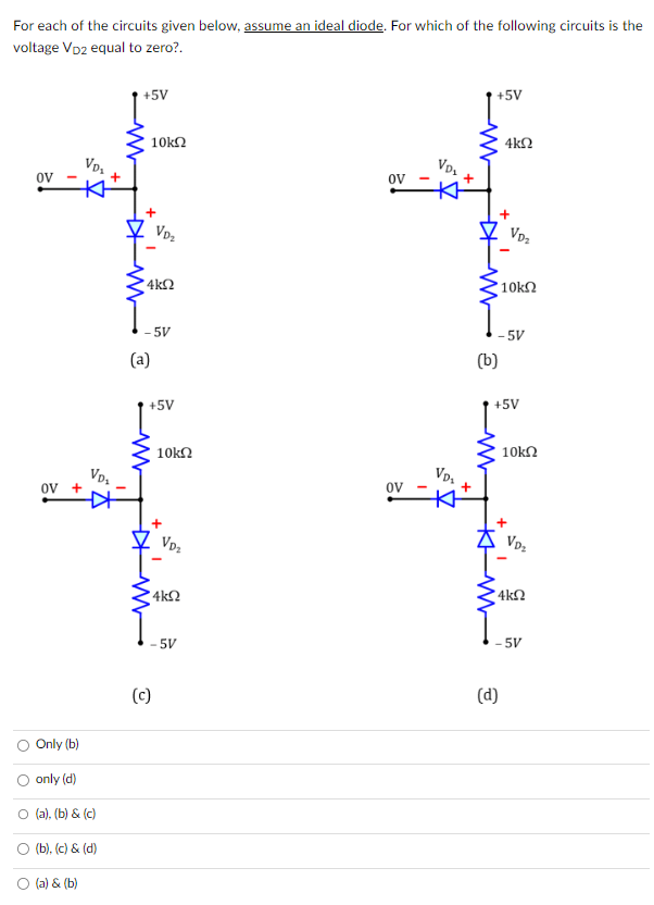 Solved For each of the circuits given below, assume an ideal | Chegg.com