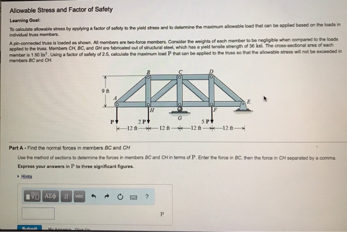 Solved Allowable Stress and Factor of Safety Learning Goal: | Chegg.com