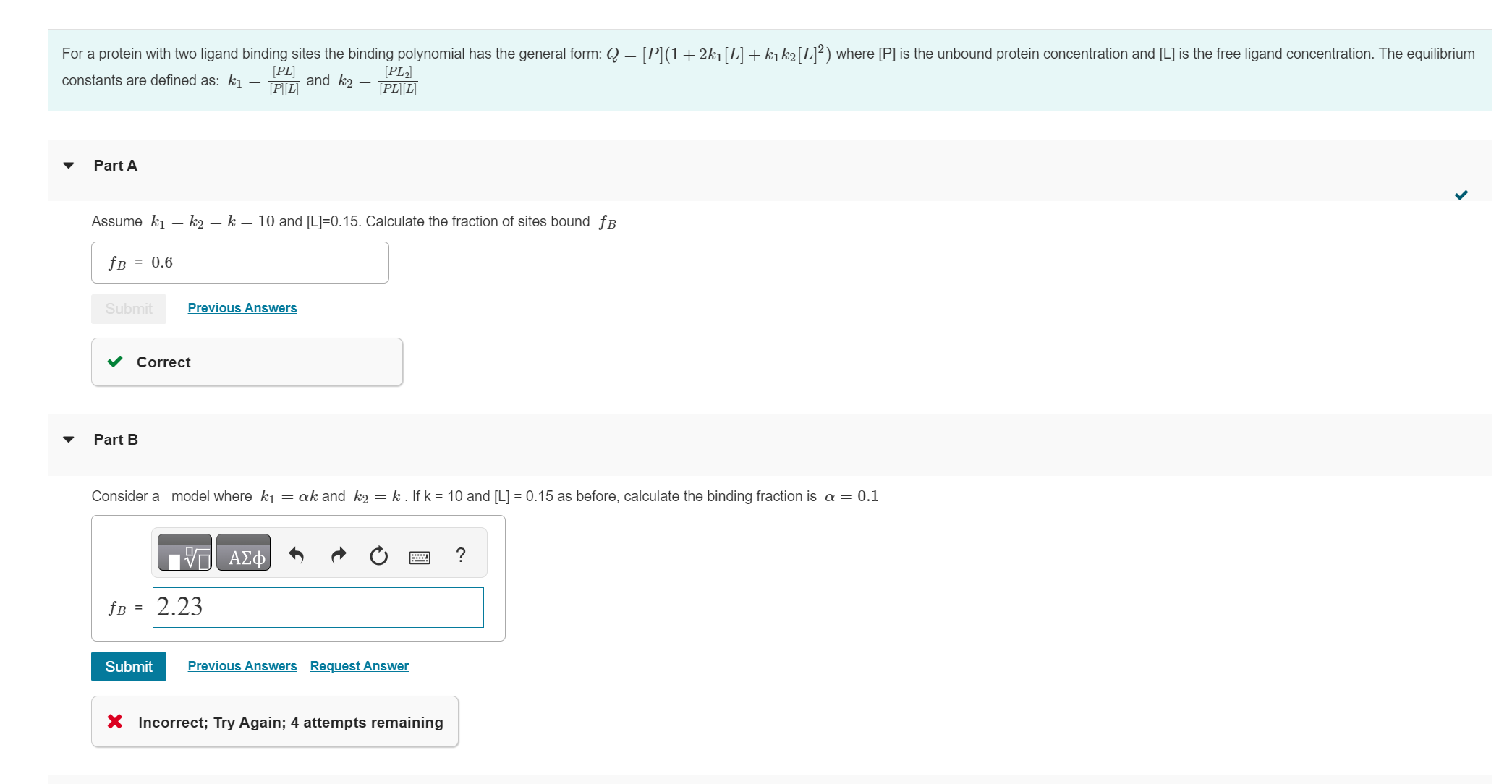 Solved constants are defined as: k1=[P][L][PL] and | Chegg.com