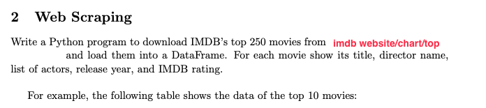 Solved 2 Web Scraping Write a Python program to download | Chegg.com