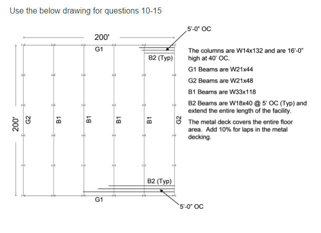 Solved Use the below drawing for questions 10-15 5-0 OC 200' | Chegg.com