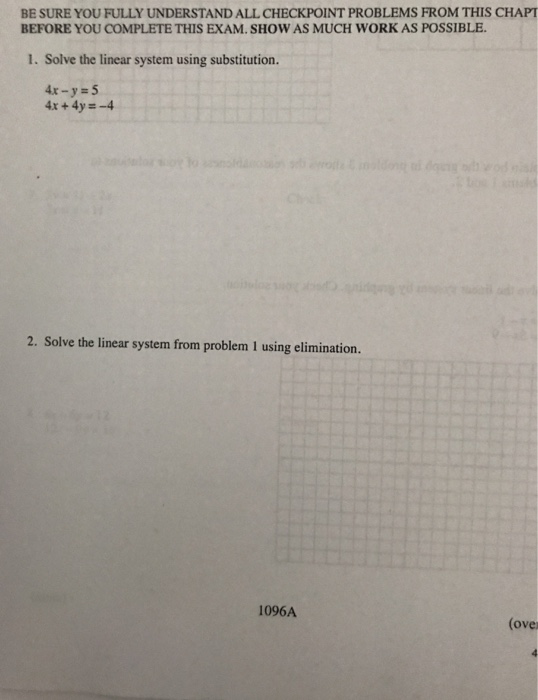 Solved Solve the linear system using substitution. 4x - y = | Chegg.com