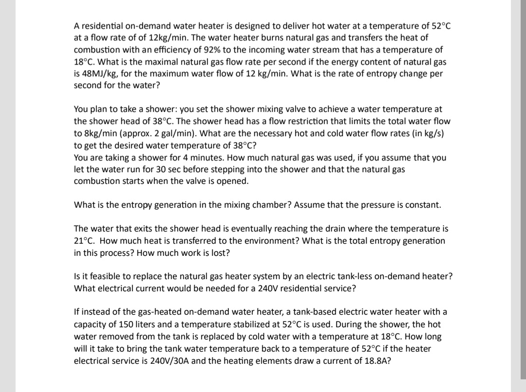 Solved The course is “Thermodynamics for Engineers”. And the | Chegg.com