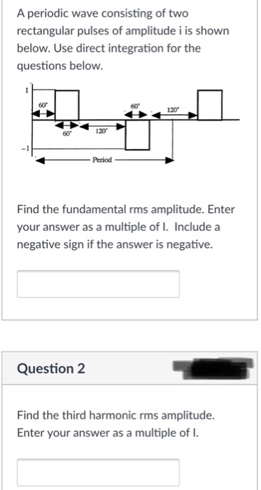 Solved A periodic wave consisting of two rectangular pulses | Chegg.com