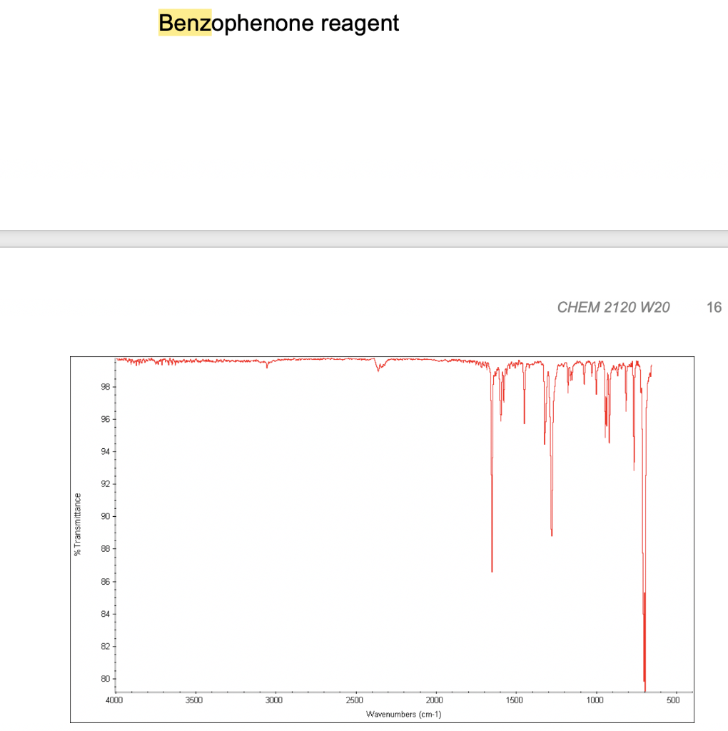 Solved The 1H-NMR of the benzhydrol product shows: three | Chegg.com
