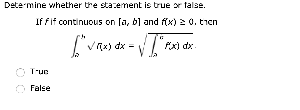Solved Determine whether the statement is true or false. If | Chegg.com