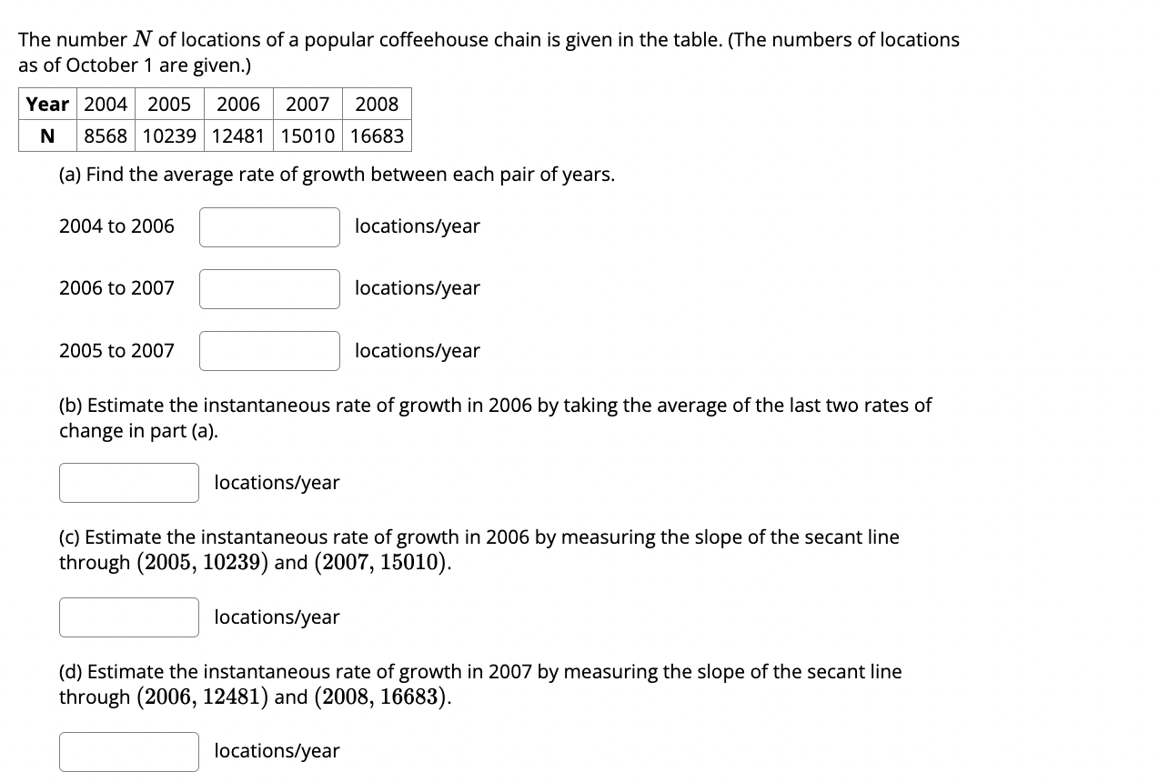 Solved Please answer all parts and show work and say answer | Chegg.com