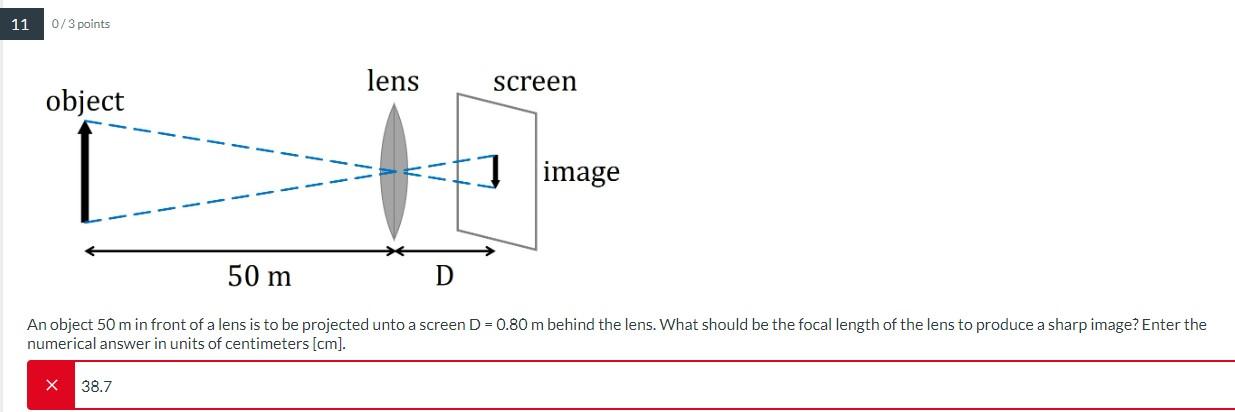 Solved An object 50 m in front of a lens is to be projected | Chegg.com