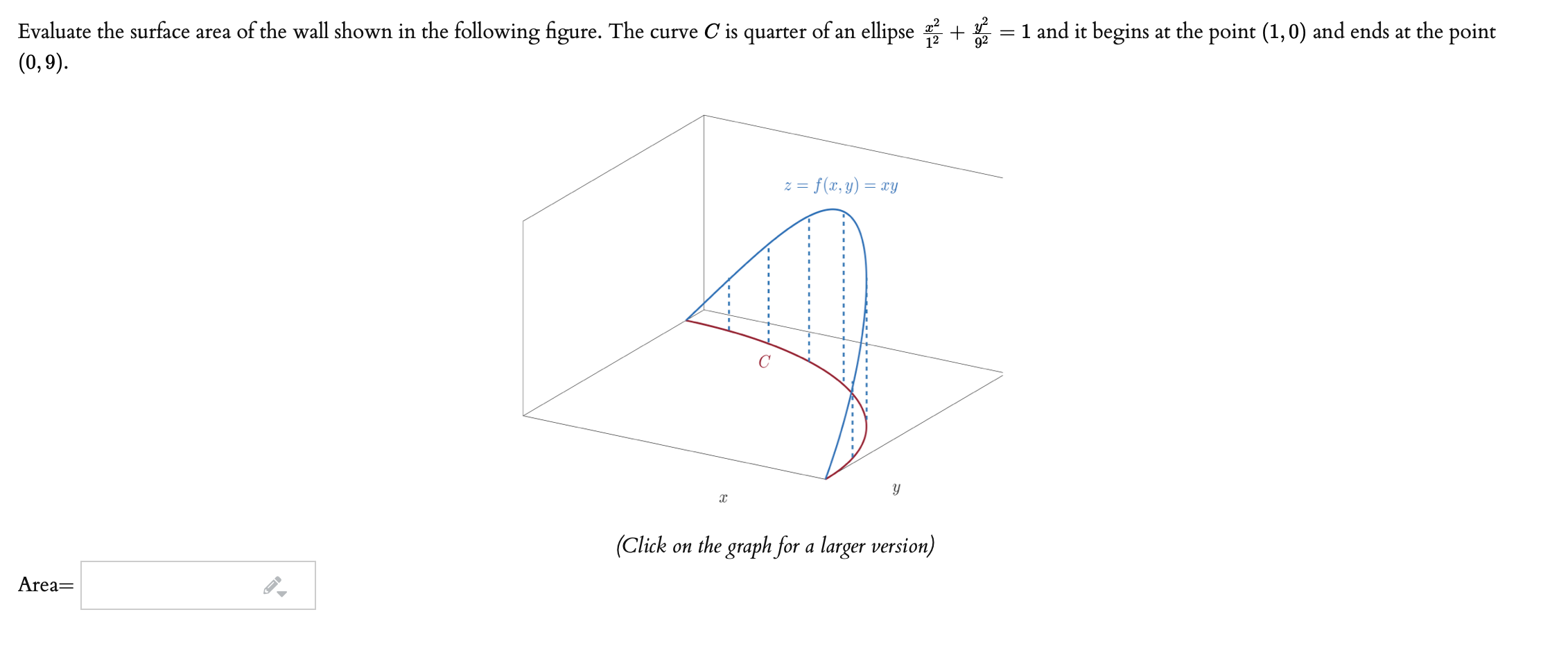 Solved Evaluate the surface area of the wall shown in the | Chegg.com