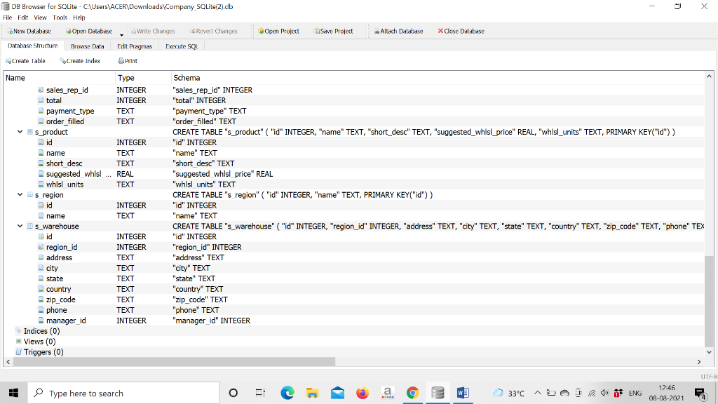 Solved 난 DB Browser for SQLite - | Chegg.com