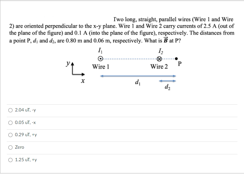 Solved Two long, straight, parallel wires (Wire 1 and Wire | Chegg.com