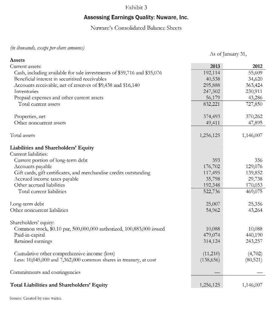 Solved Assessing Earnings Quality: Nuware, Inc. Jack | Chegg.com