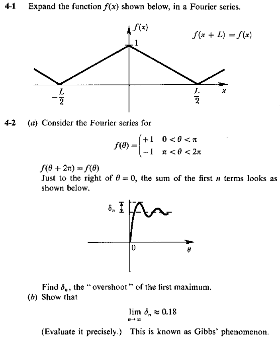 Solved 4-1 Expand the function f(x) shown below, in a | Chegg.com
