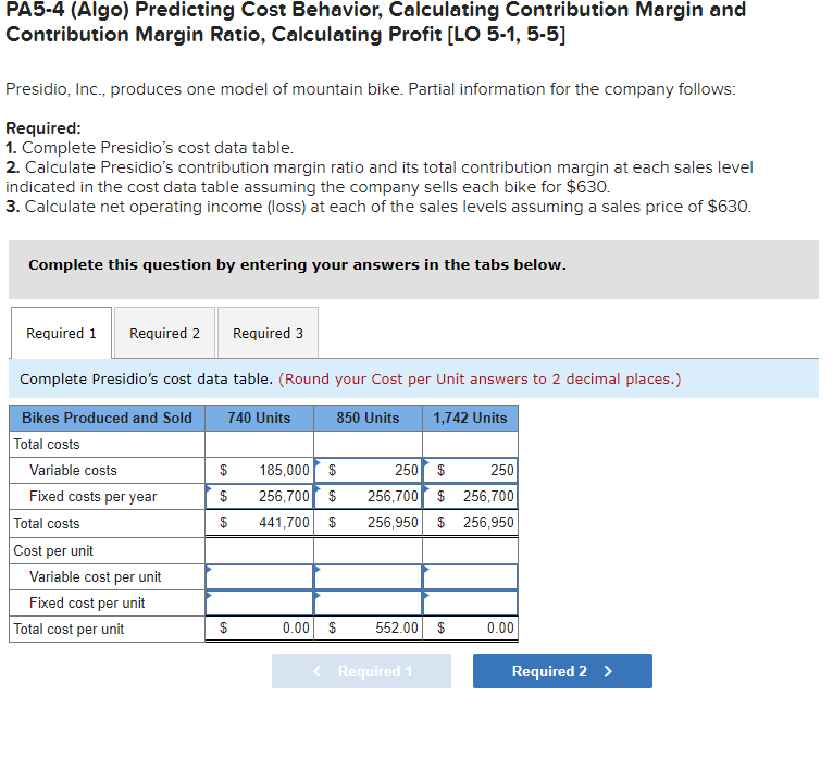 Solved PA5-4 (Algo) Predicting Cost Behavior, Calculating | Chegg.com