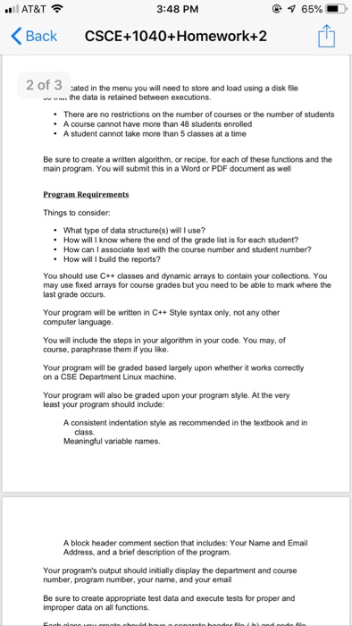 Solved CSCE 1040 Homework 2 For this assignment we are going | Chegg.com