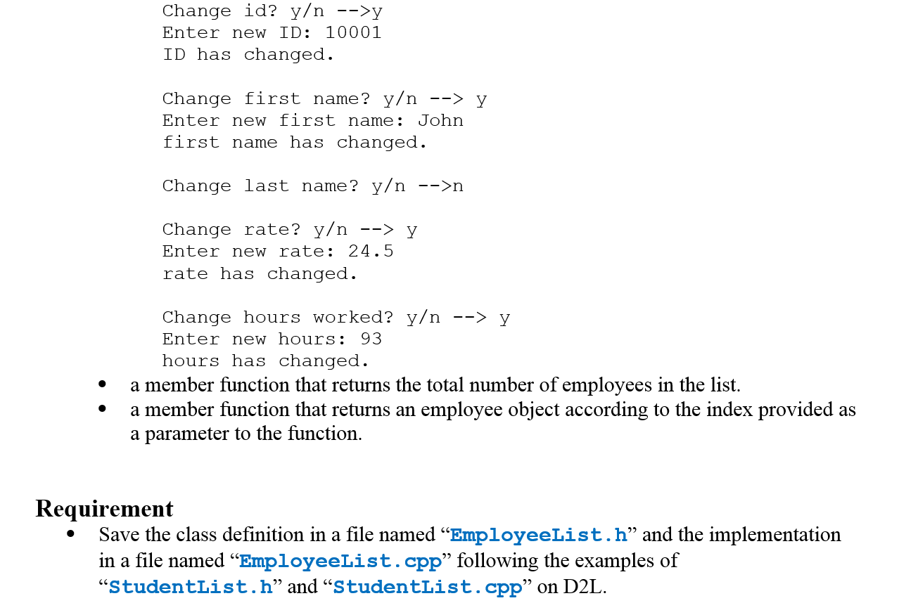 Solved Lab Assignment - EmployeeList Class (part 2) Task 1 | Chegg.com