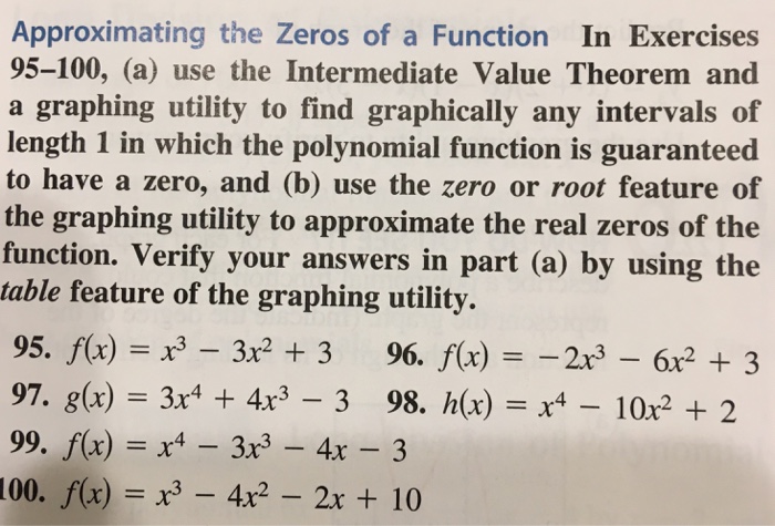 Solved Approximating the Zeros of a Function In Exercises | Chegg.com