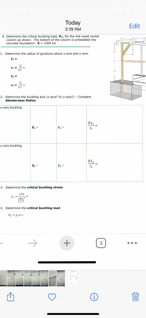 Solved 8. Determine the critical buckling load, Pcr, for the | Chegg.com