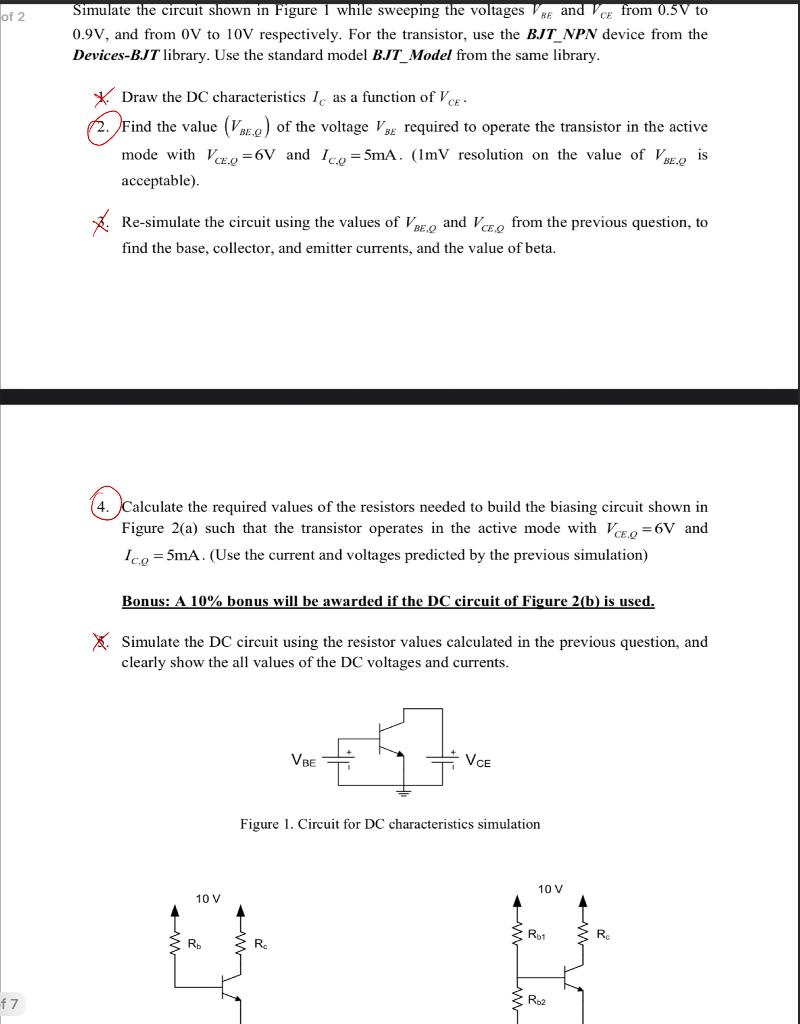 Solved Simulate the circuit shown in Figure 1 while sweeping | Chegg.com