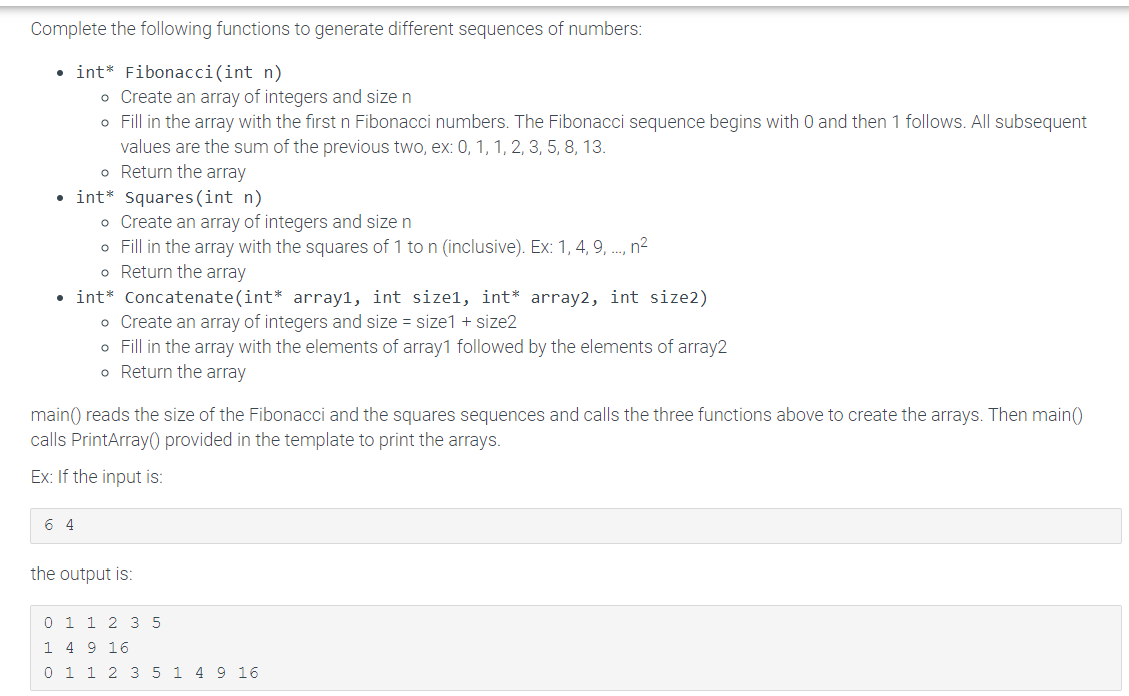 Solved Complete the following functions to generate | Chegg.com